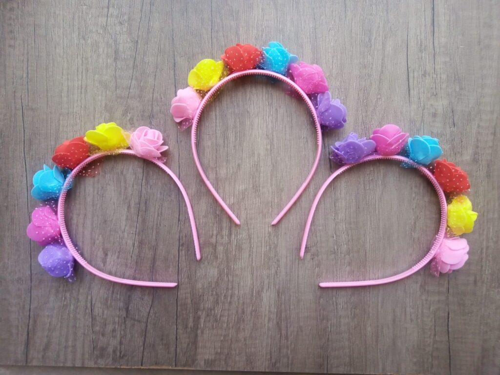 Vincha con Flores de Goma Eva xU. - jugaso.com